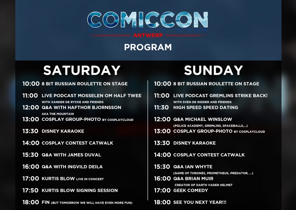 Program - Comic Con Antwerp